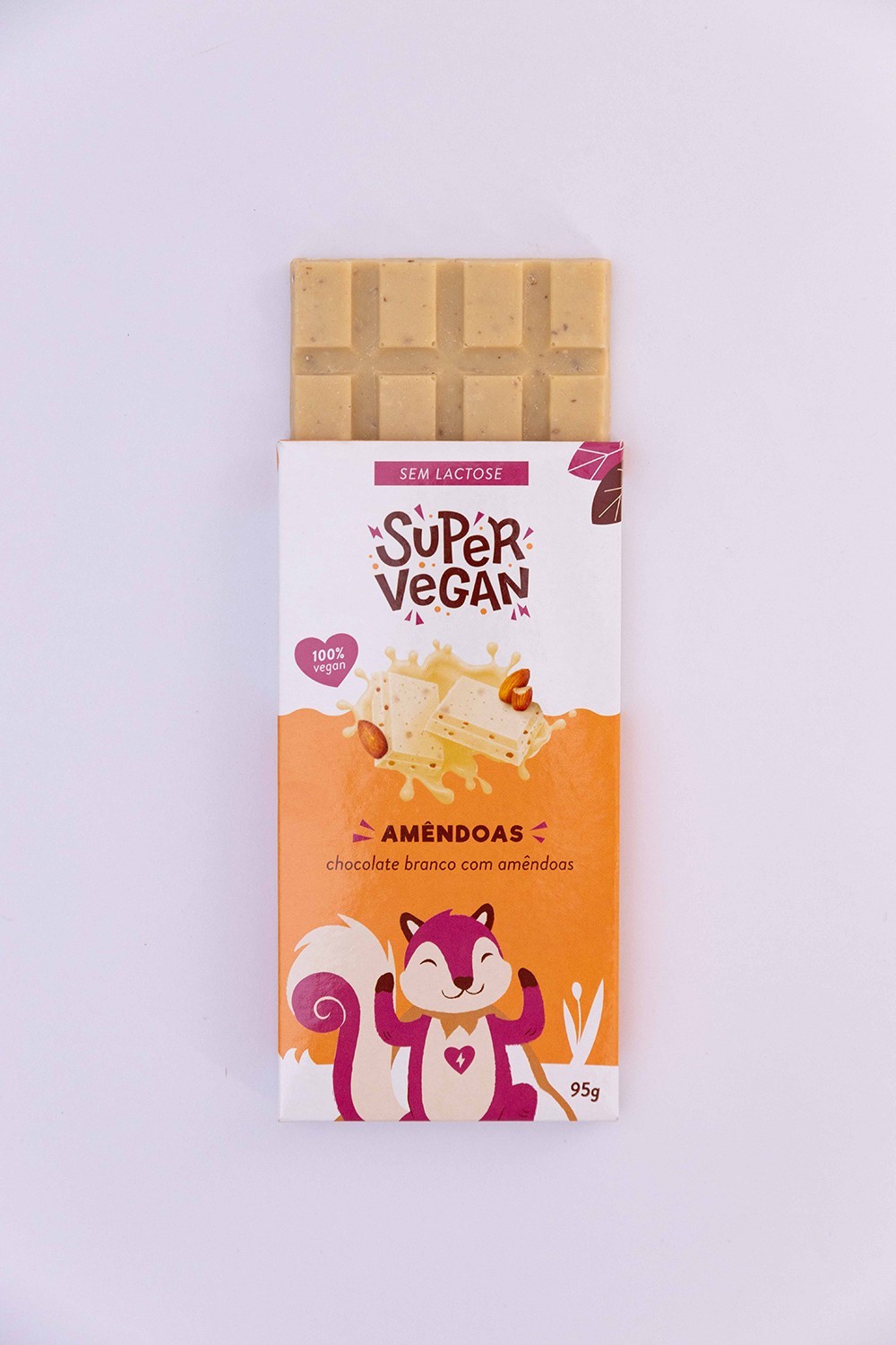 BARRA DE CHOCOLATE DE AMENDOAS 95G SUPERVEGAN | NOA