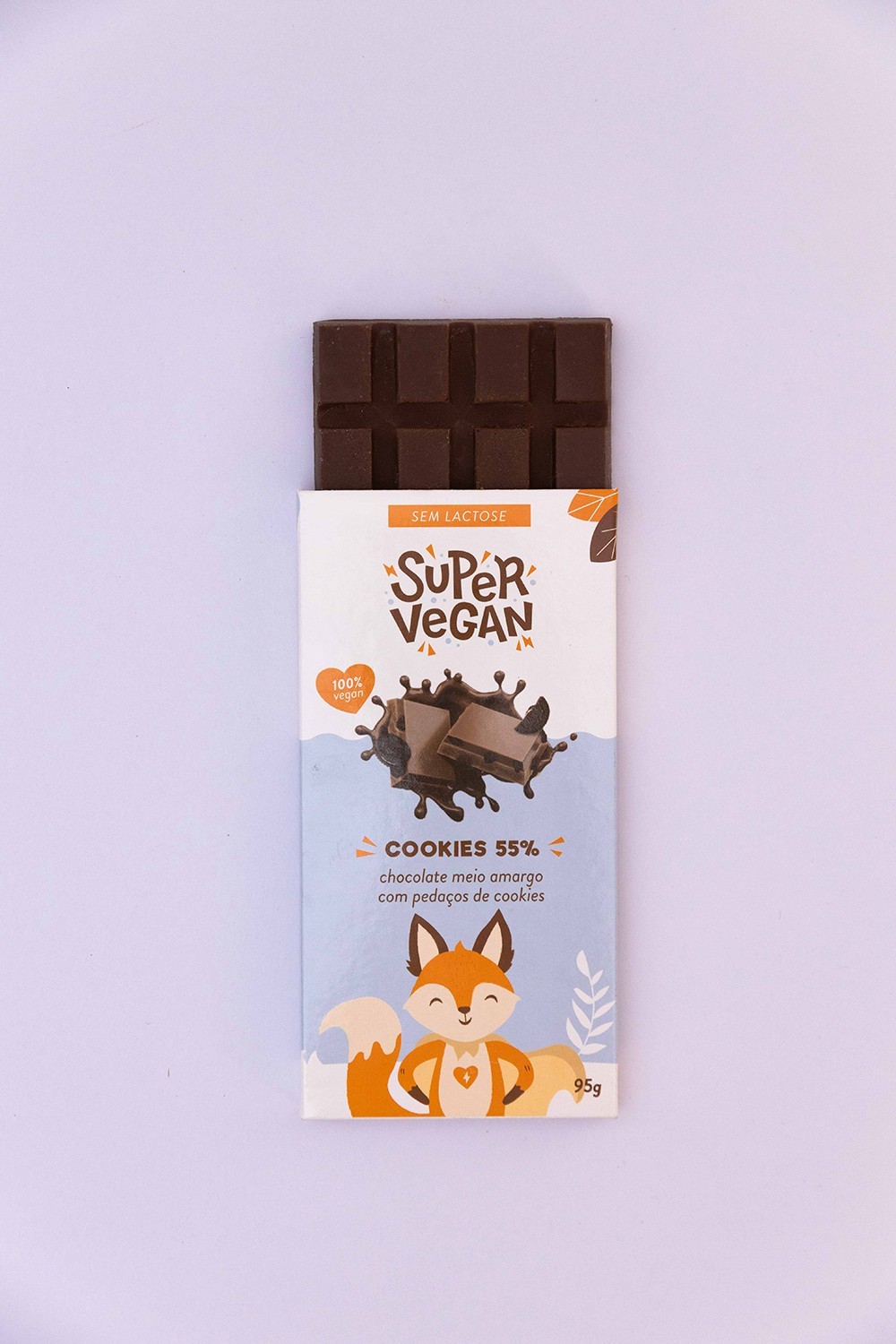 BARRA DE CHOCOLATE DE COOKIES 55% 95G SUPERVEGAN | NOA